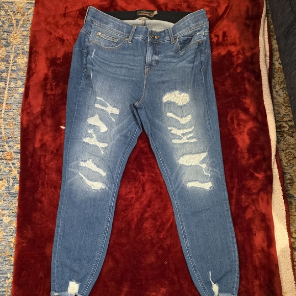 torrid | Jeans | Torrid Blue Skinny Jeans With Distressed Details ...